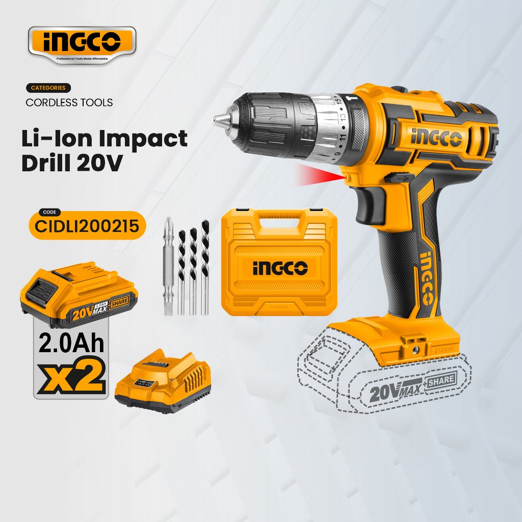 Ingco Cordless Combo Kit Set Impact Drill w/ Kitchen Mixer COSLI23023 ...