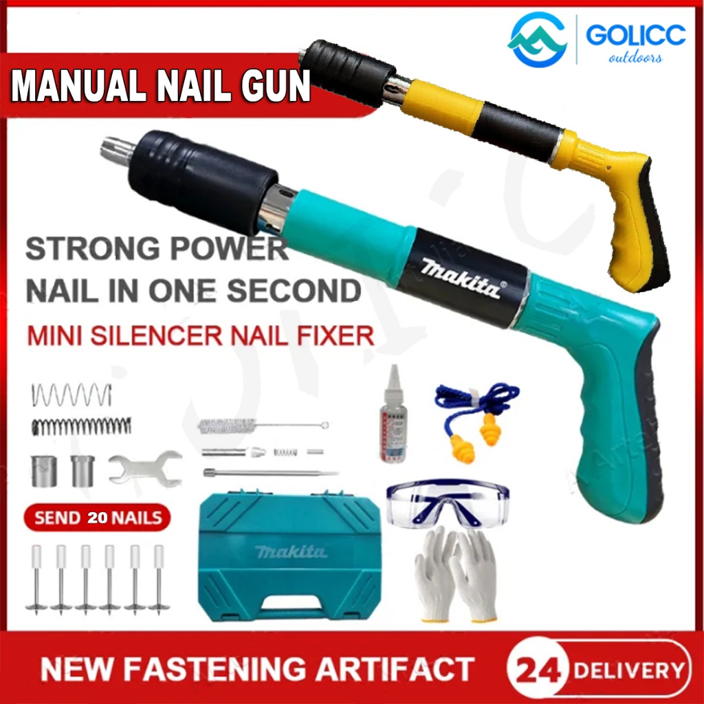 Nail Gunner Rivet Nails Wall Fastening Tool Cement Wall Manual Steel ...