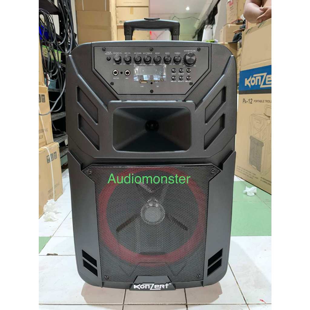 Konzert PA-12 12 inch 400W Portable Trolley Speaker with USB/SD, FM ...