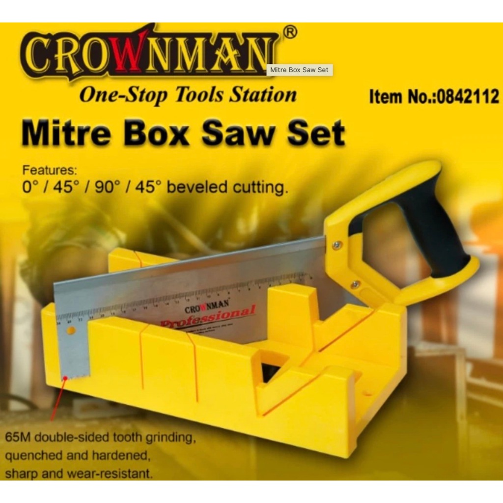 CROWNMAN Original Mitre Box Mitre and Back Saw Lagari SET 12”/300MM ...