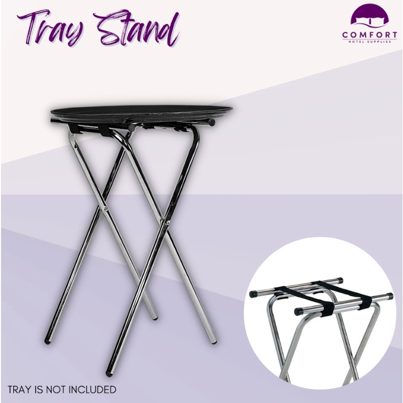 Comfort Hotel Supplies Foldable Stainless Steel Tray Stand for Resort ...