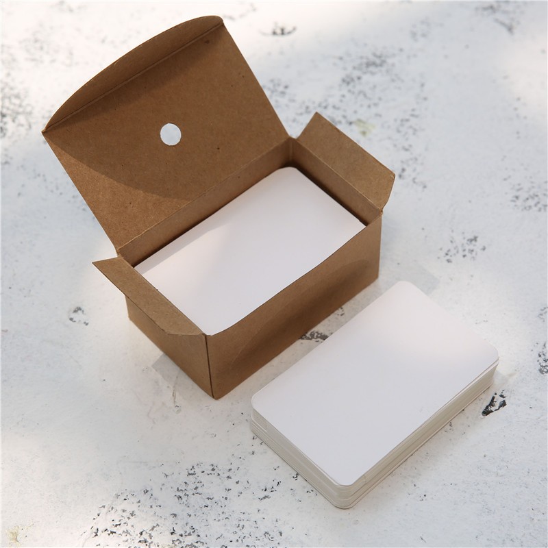 100 Sheets Boxed Solid Color Kraft Cards Student Portable Blank Word ...