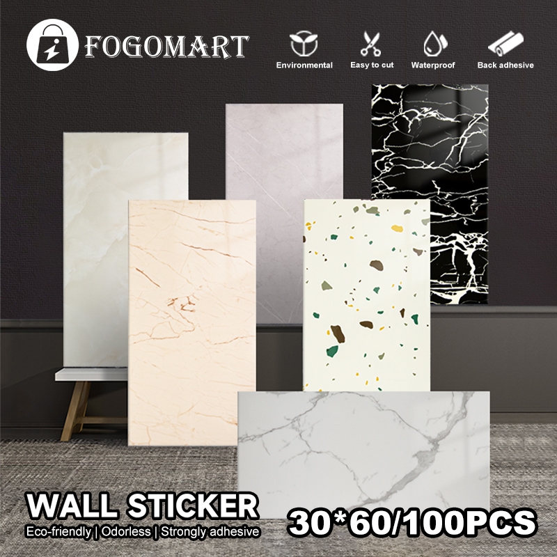[COD] Vinyl Tile Self Adhesive Floor Sticker 30x60cm Waterproof Marble ...
