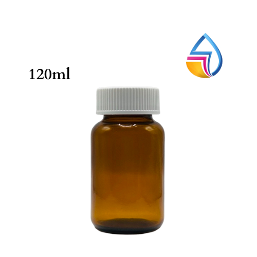 2pcs - 120ml Light Amber Brown Glass w/ Push & Turn Cap High Quality ...