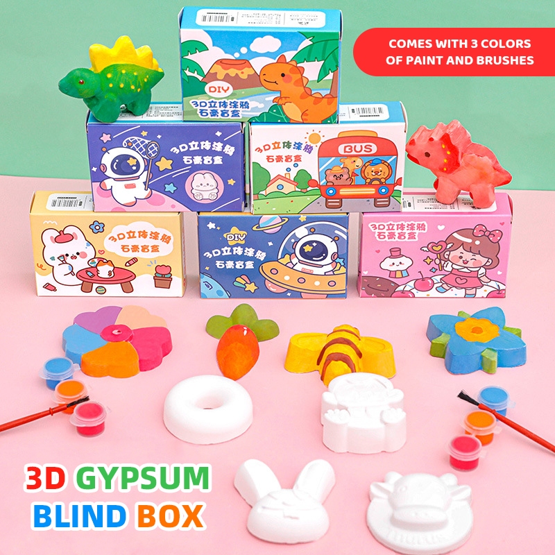 DIY Cartoon coloring plaster doll handmade diy educational toy graffiti ...