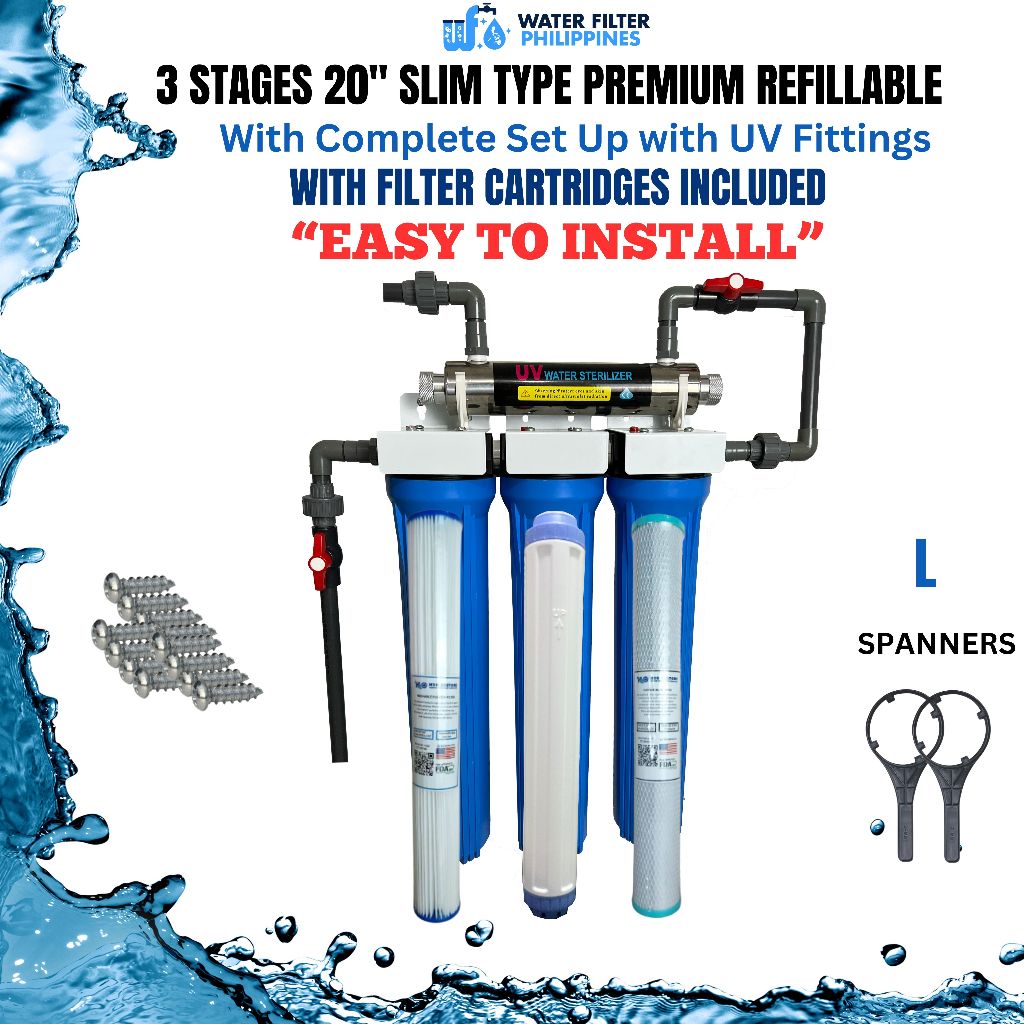 3 Stages Water Filter Refillable Deepwell Premium Heavy Duty Complete ...