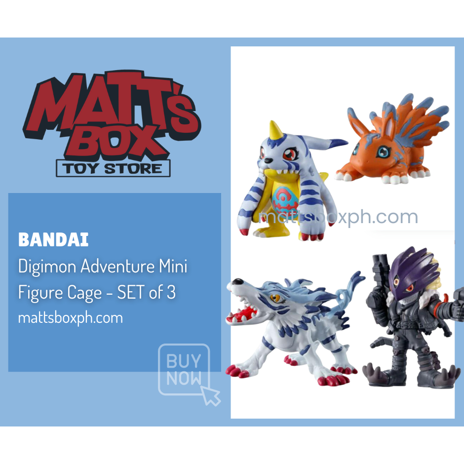 [0324] Bandai Candy Toy Digimon Adventure SET of 3 - Garurumon, Gabumon ...