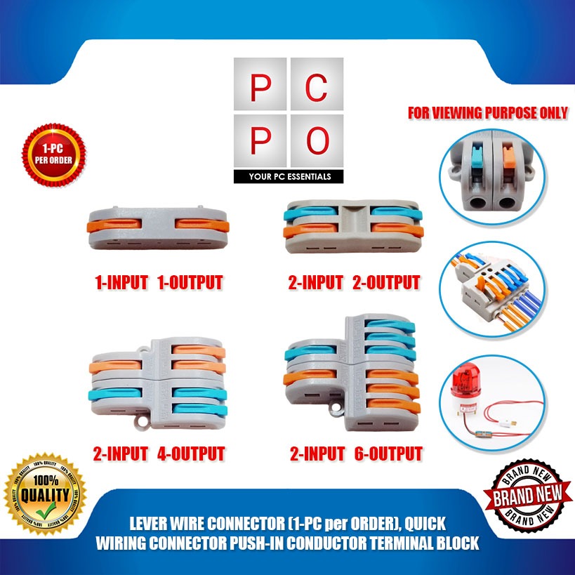PC PO LEVER WIRE CONNECTOR (1-PC per ORDER), QUICK WIRING CONNECTOR ...