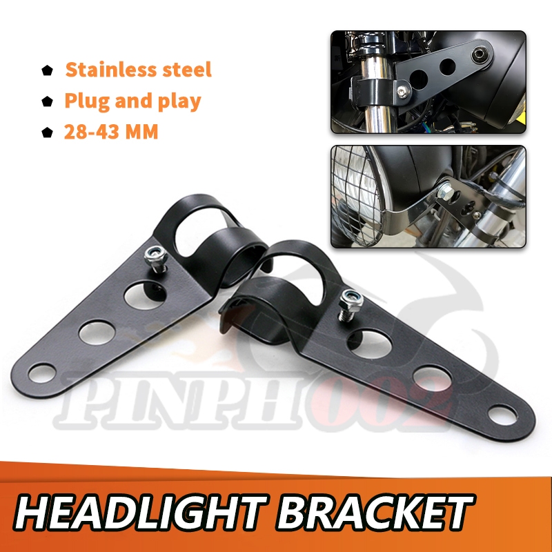 Motorcycle Headlight Bracket Universal Classic Cafe Racer Headlamp ...