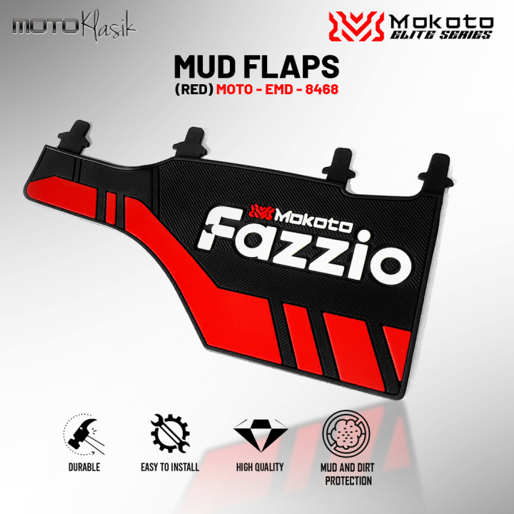 MOKOTO ELITE SERIES YAMAHA MIO FAZZIO RUBBER MUD FLAPS/RUBBERIZED MUD ...