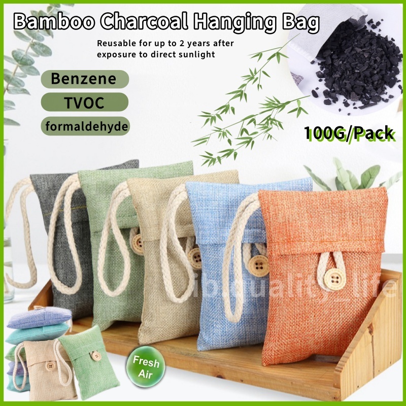 100G Activated Bamboo Charcoal Bag Odor Remover Air Purifying Bags ...
