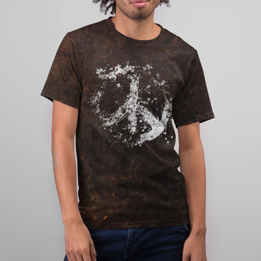 PEACE Sign Rusty Acid Wash Vintage T-shirt | Shopee Philippines