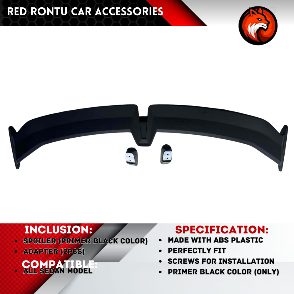 Universal car spoilers primer black finish, car accessory, car spoiler ...