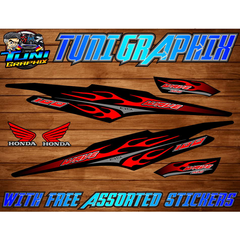 HONDA WAVE 100 FIRE STOCK DECALS (MORE COLORS) | Shopee Philippines