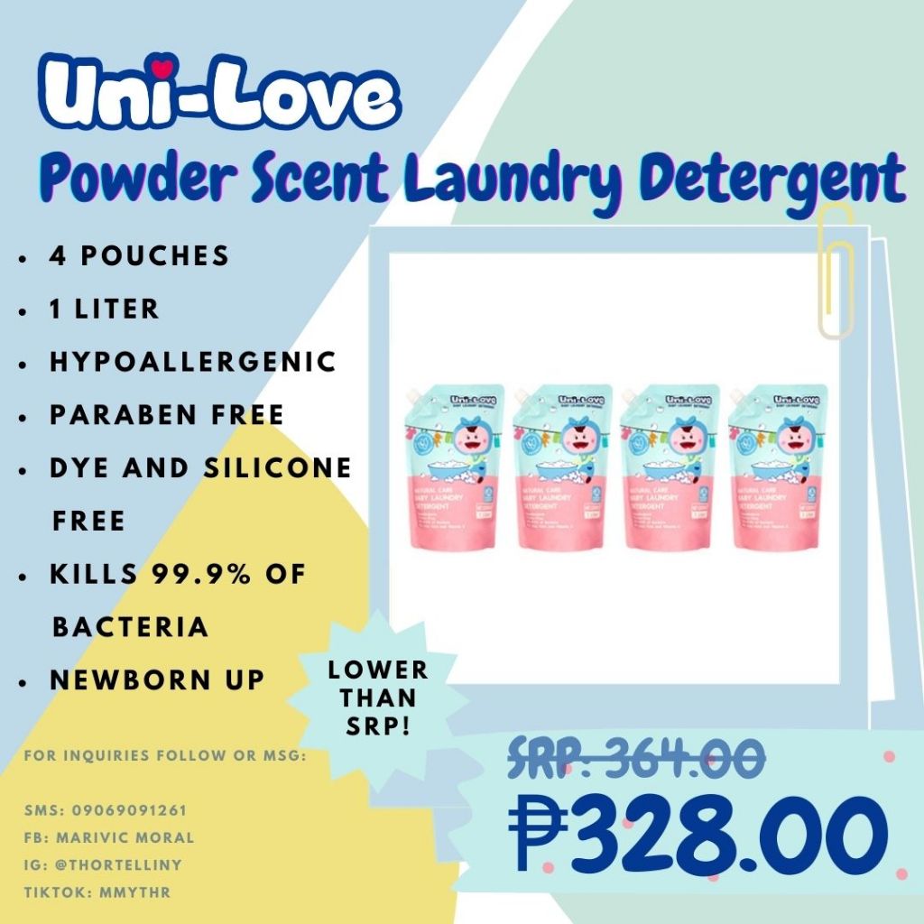 unilove natural care baby laundry detergent 1L | Shopee Philippines