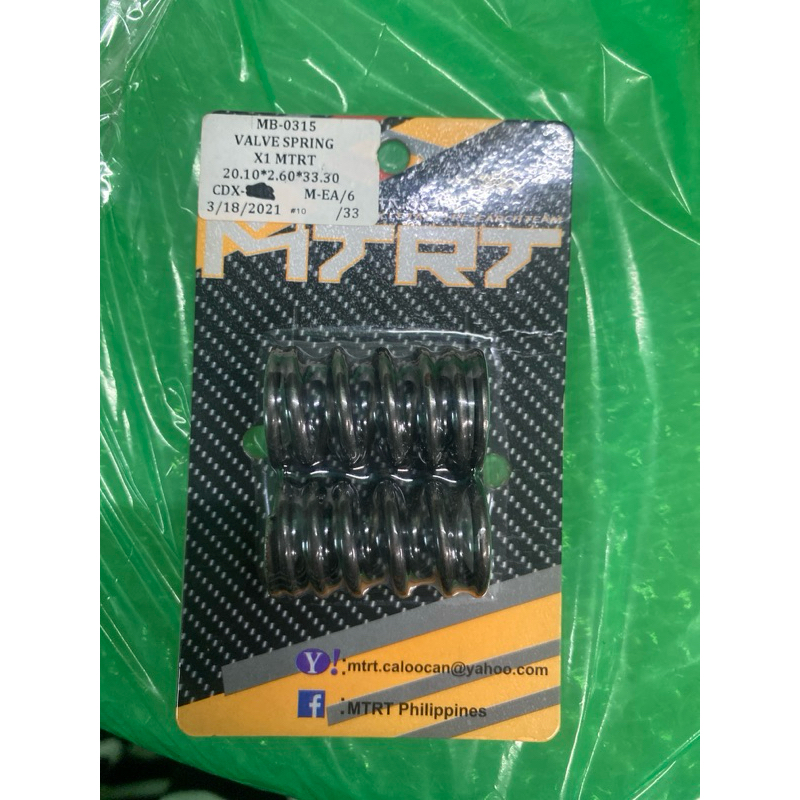 VALVE SPRING SET for X1 (20.10*2.60*33.30) MTRT made in Taiwan | Shopee ...