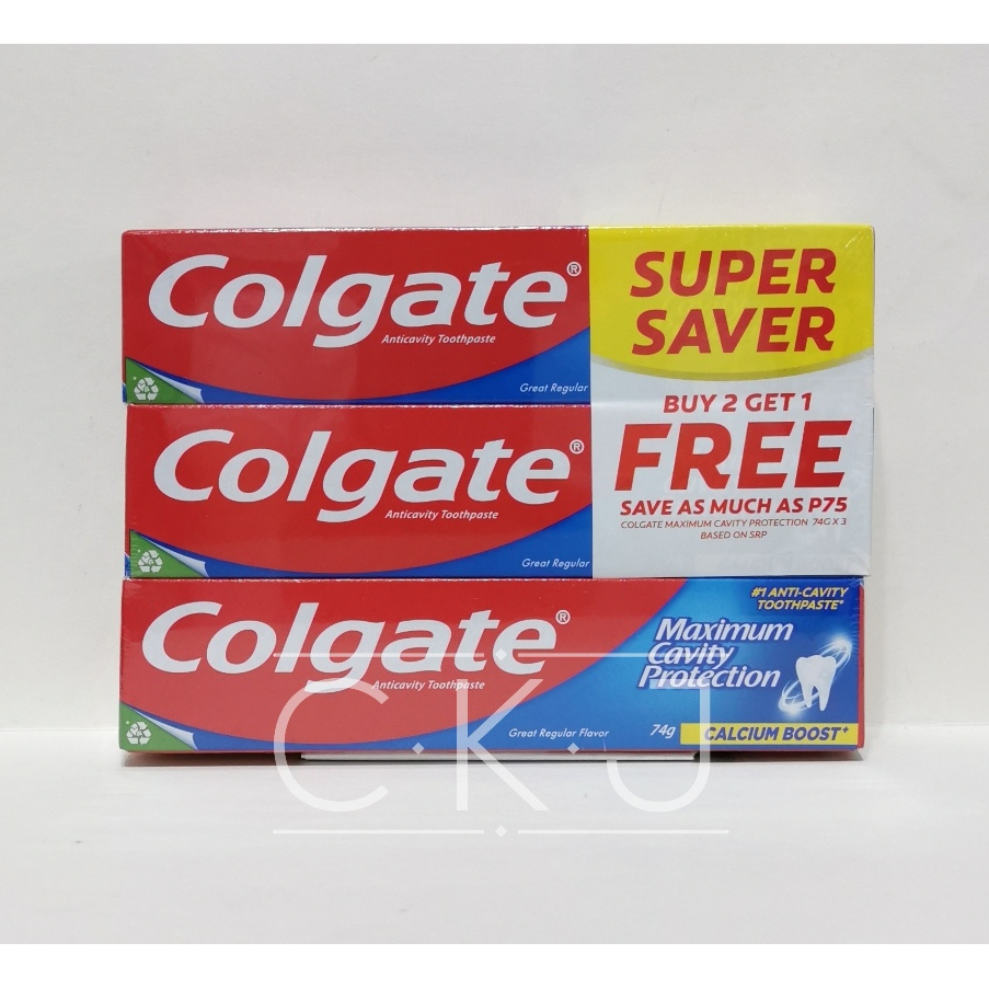 Colgate Great Regular Toothpaste 74g BUY 2 GET 1 FREE SUPER SAVER PACK ...