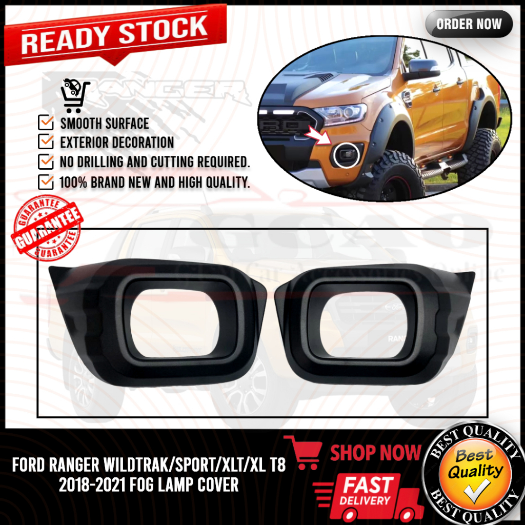 GCAO - FORD RANGER WILDTRAK/SPORT/XLT/XL T8 2018 - 2021 FOG LAMP COVER ...