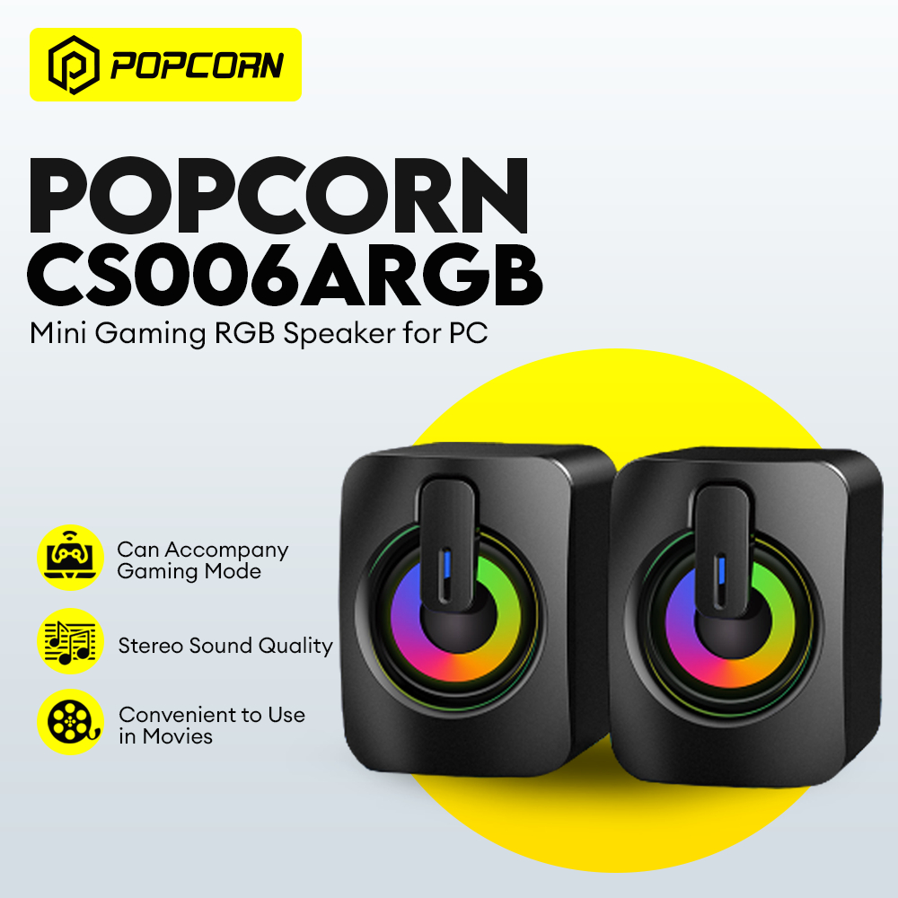 Popcorn PC RGB Mini Speaker Desktop Surround Stereo Computer Gaming Speaker | Shopee Philippines