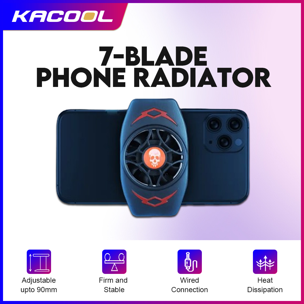 Universal Mobile Phone Radiator Gaming Phone Cooler 7-blade Portable ...