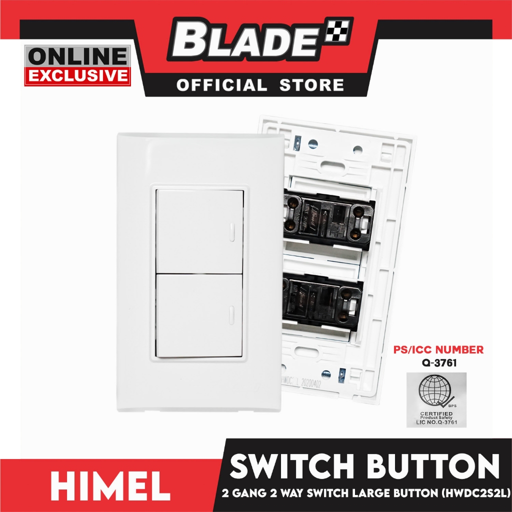 Himel 2 Gang 2 Way Switch Large Button HWDC2S2L | Shopee Philippines
