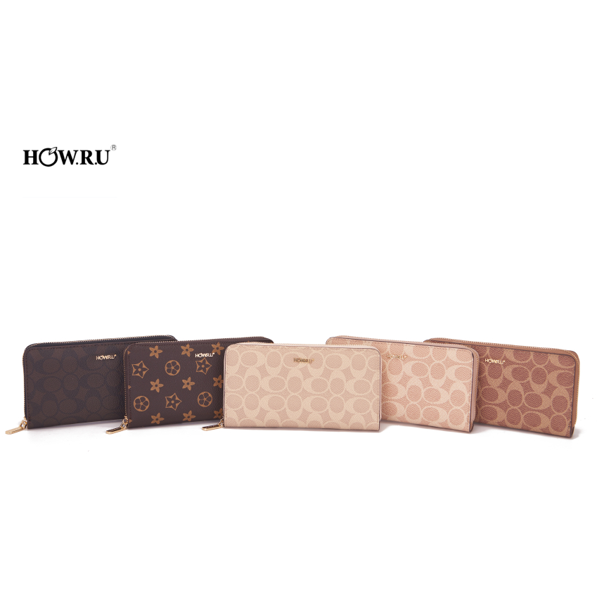HOWRU LONG WALLET ZIPPER LEATHER Luxury Women Short Wallet Lady Purse ...