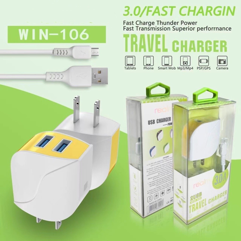 WIN -W106 3.0A Quick Charging/Fast Charger Charger w/ 1 Meter Charging ...