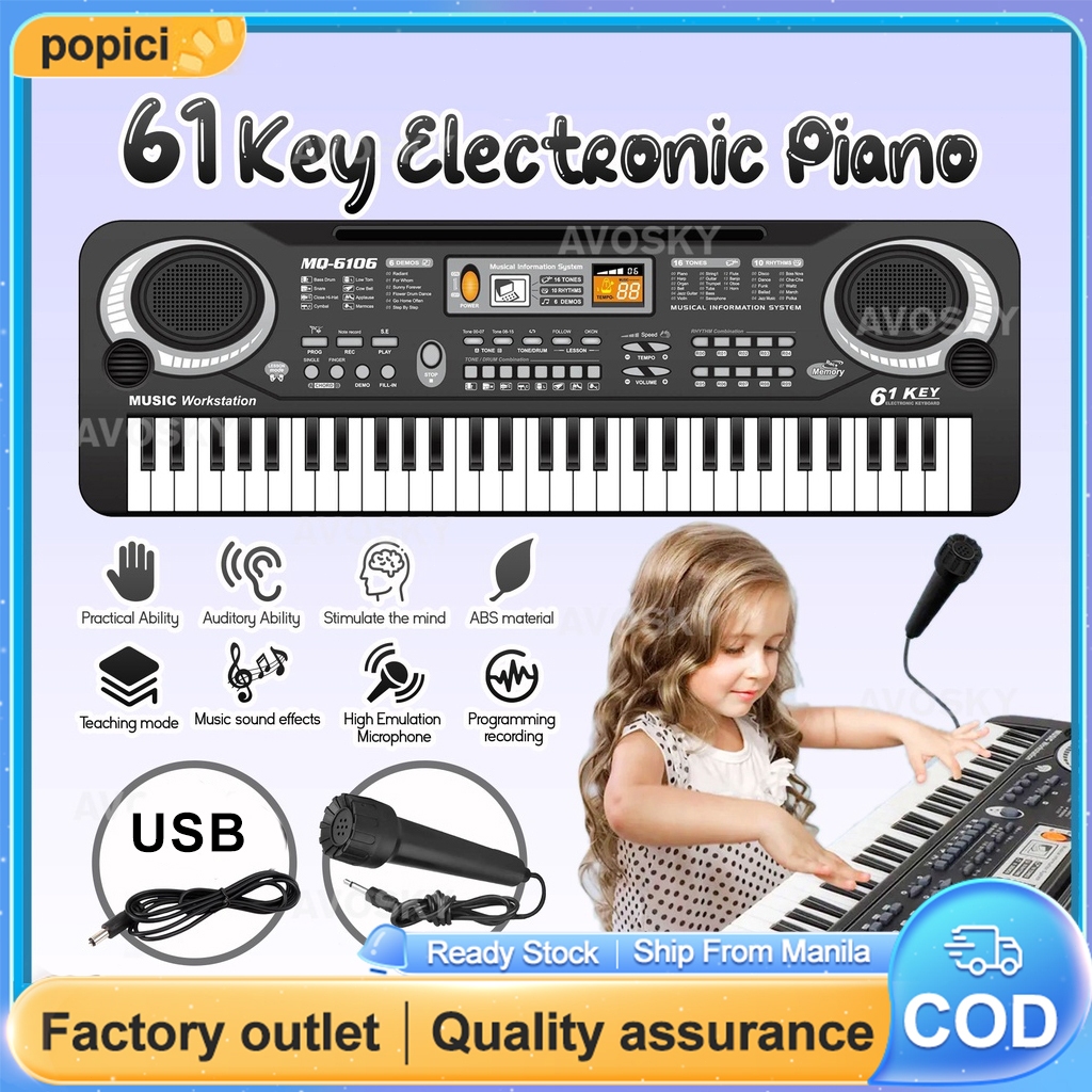 Piano Keyboard 61Key Keyboard Toys Electronic Piano For Kids With ...