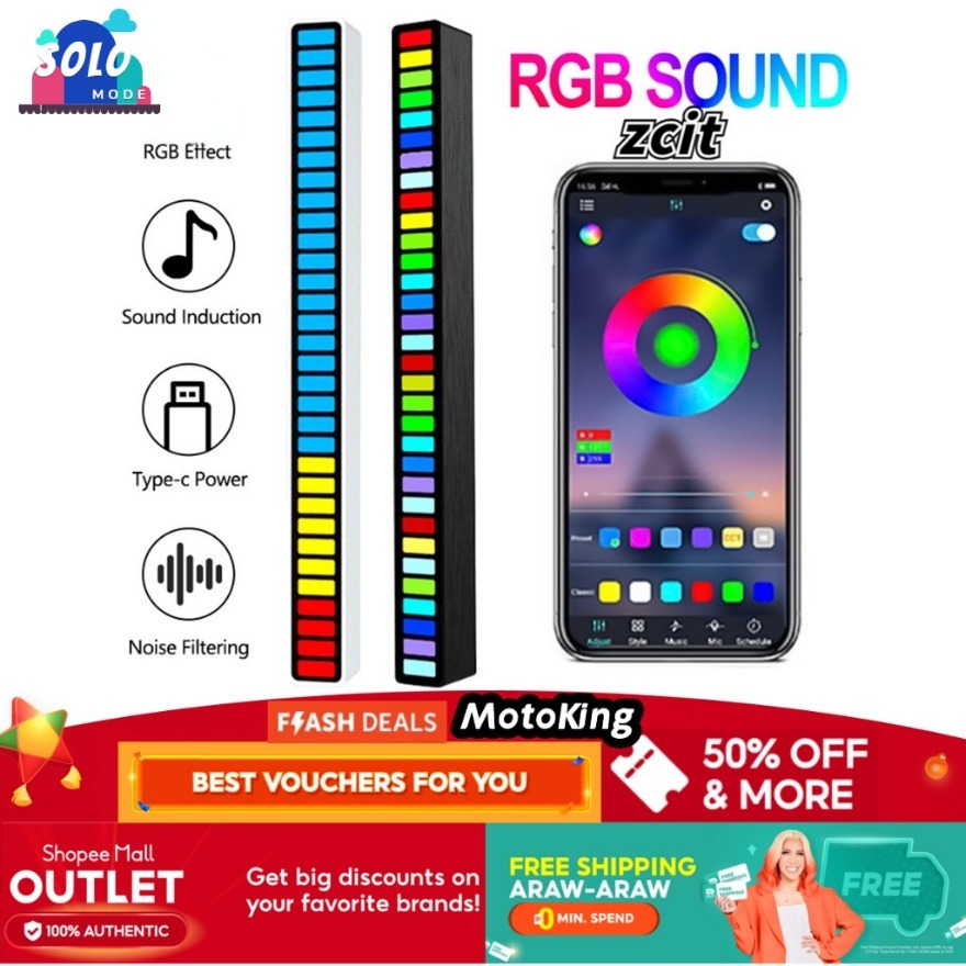 Sound Control Creative LED Strip Sound Control Rhythm Light Bar RGB ...