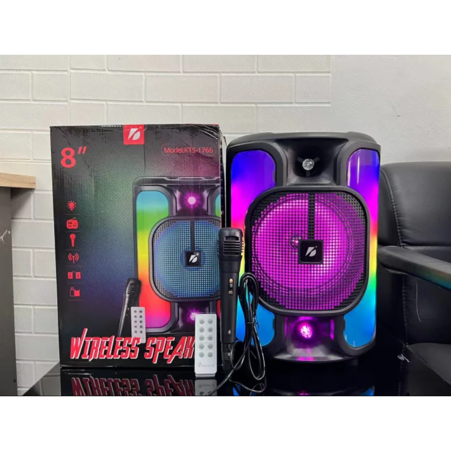 Portable KTS-1766 8 Home Wireless Bluetooth Karaoke Speaker Built With ...