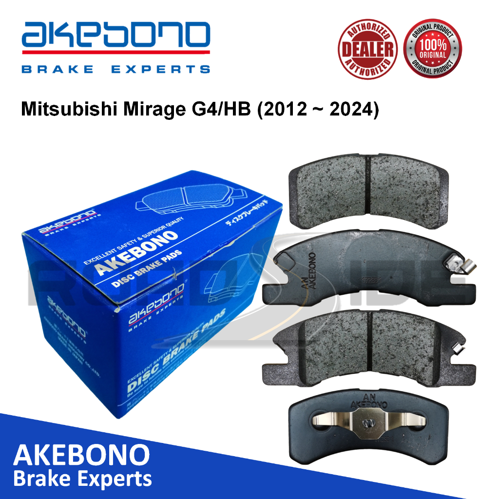 Akebono Front Brake Pads for Mitsubishi Mirage G4/HB (2012 - 2024 ...