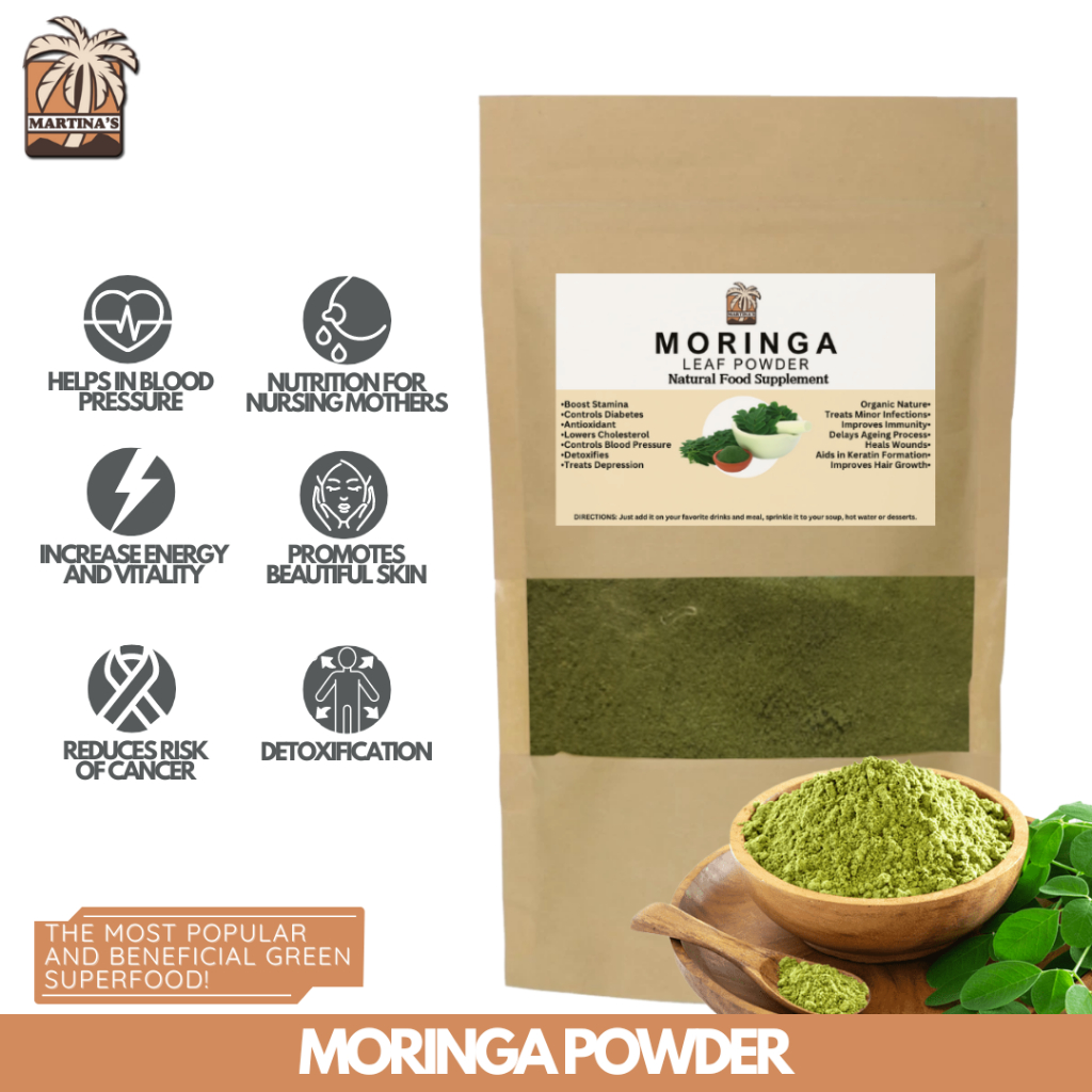 Martina's Moringa/Malunggay Leaf Powder, Vegan, All-Natural Nutrient ...