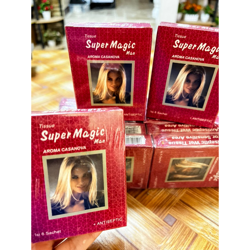 1 Box Red Super Magic Tissue for Men (6 Sachets) | Shopee Philippines