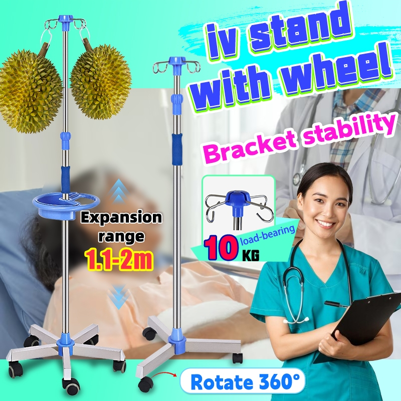 Iv stand with wheel medical supplies IV stand 4 Hooks 20 KG , used for ...