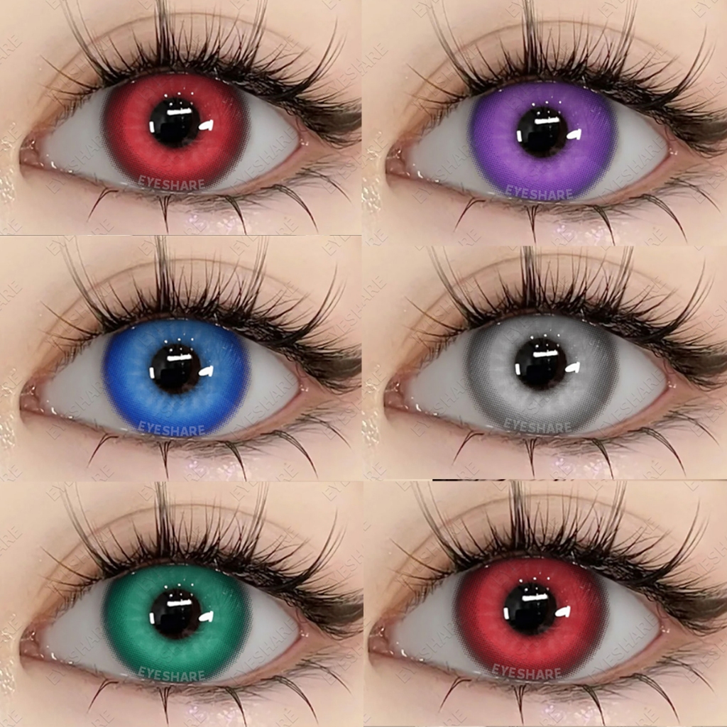 Eyeshare 2Pcs NEBULA Series Eye Contact Lens Purple Red Yearly Use 14 ...