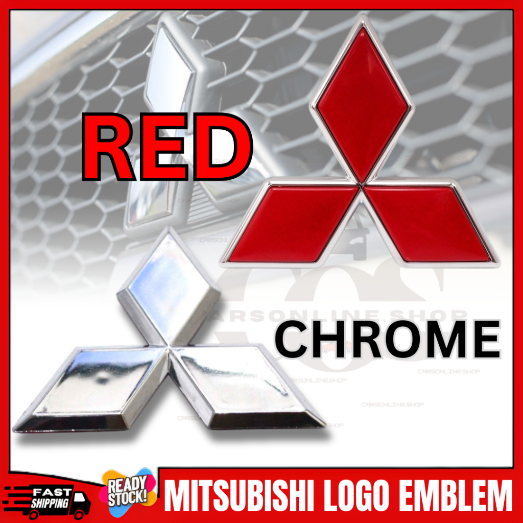 COS MITSUBISHI Car Logo Emblem Car Front Grille Emblem Logo Rear Trunk ...