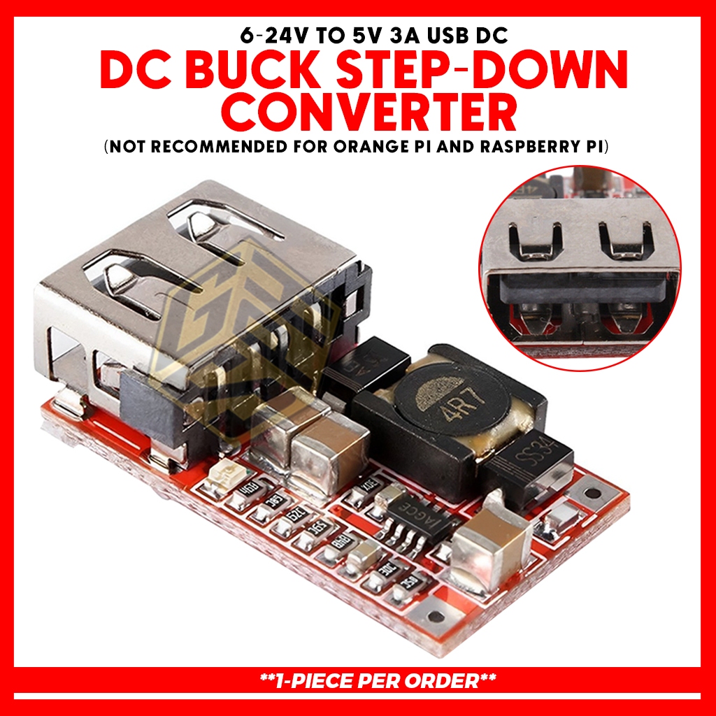 🟨DC Buck Step-Down Converter 6-24V to 5V 3A USB DC (Not recommended for ...