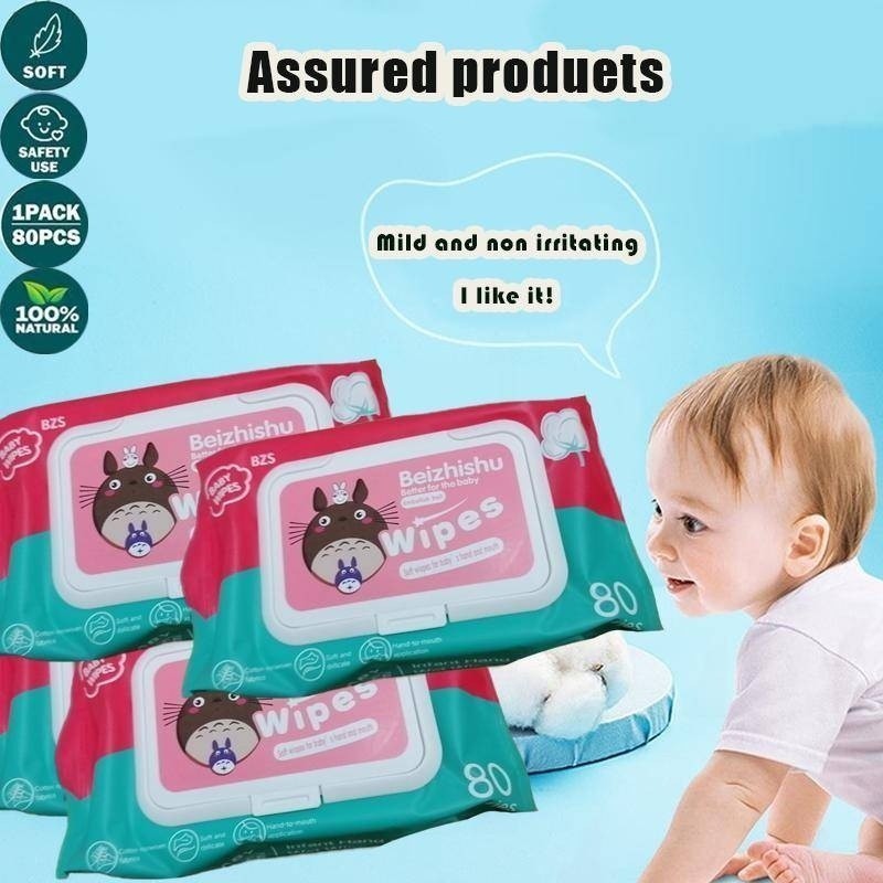 Organic Baby Wipes 80 Sheets Per Pack 99% Water Hypoallergenic (Non ...