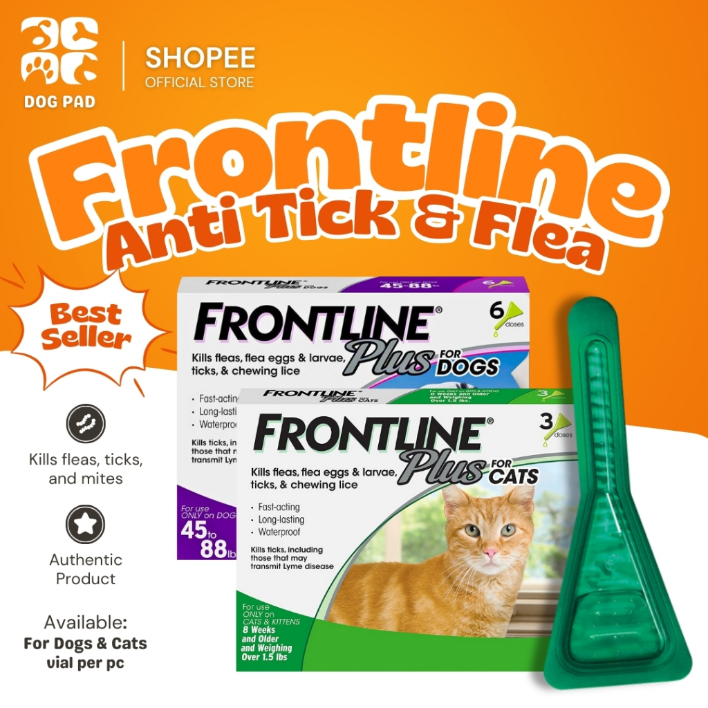 Frontline Plus Spot On for Dogs and Cats Solution Pipette Anti Tick and ...