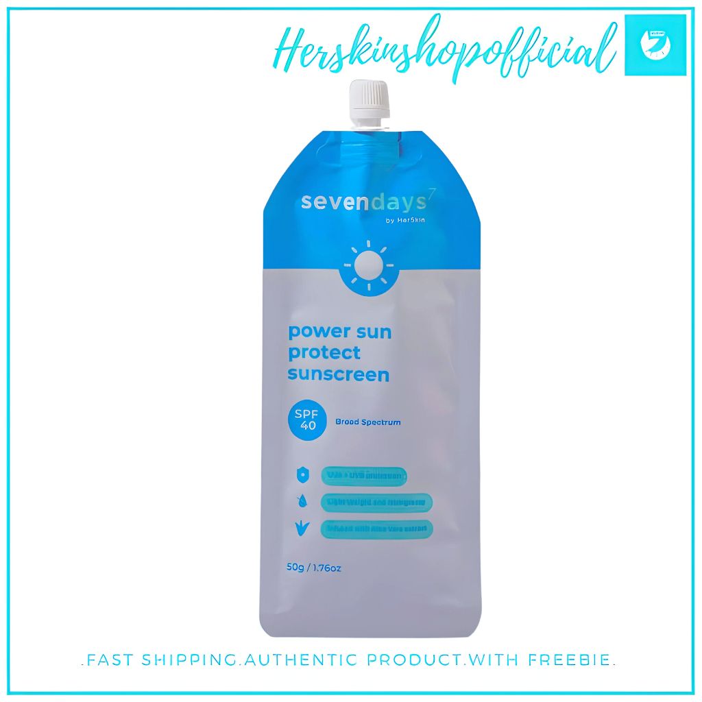 Her Skin 50g Sevendays Power Sun Protect Sunscreen SPF40 + Freebies ...