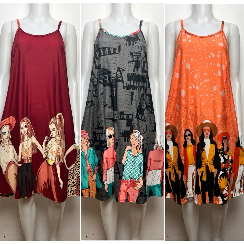 PLUS SIZE PAMBAHAY DASTER | SPAGHETTI DRESS | SEXY DUSTER | Shopee ...