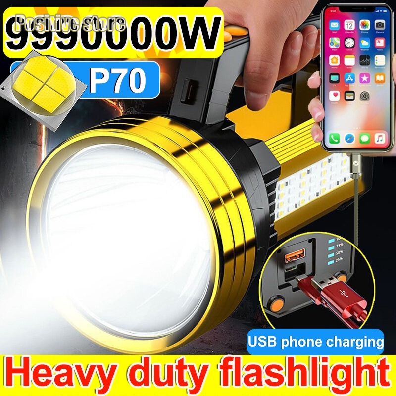 Heavy duty flashlight rechargeable waterproof super bright flashlight ...