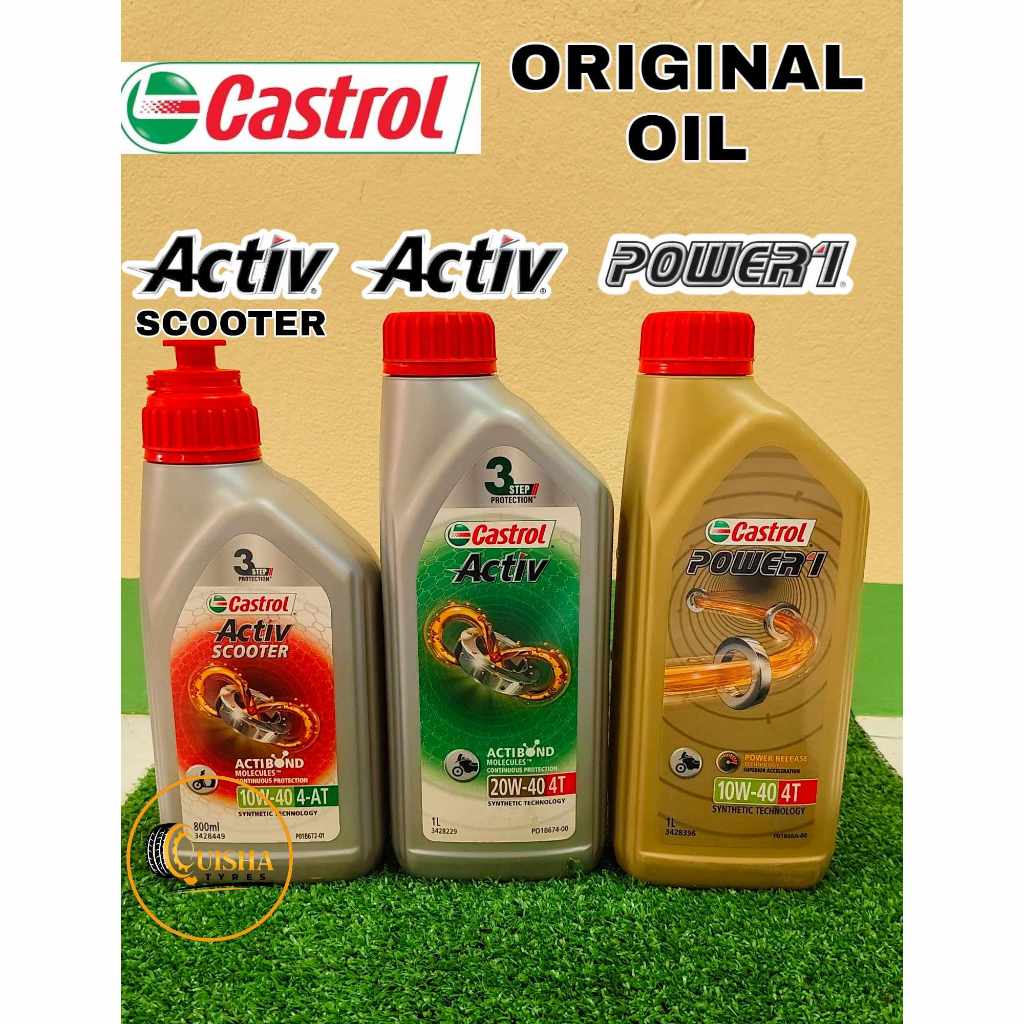 CASTROL POWER 1, ACTIVE & ACTIV SCOOTER FOR MOTORCYCLE OIL (1liter ...
