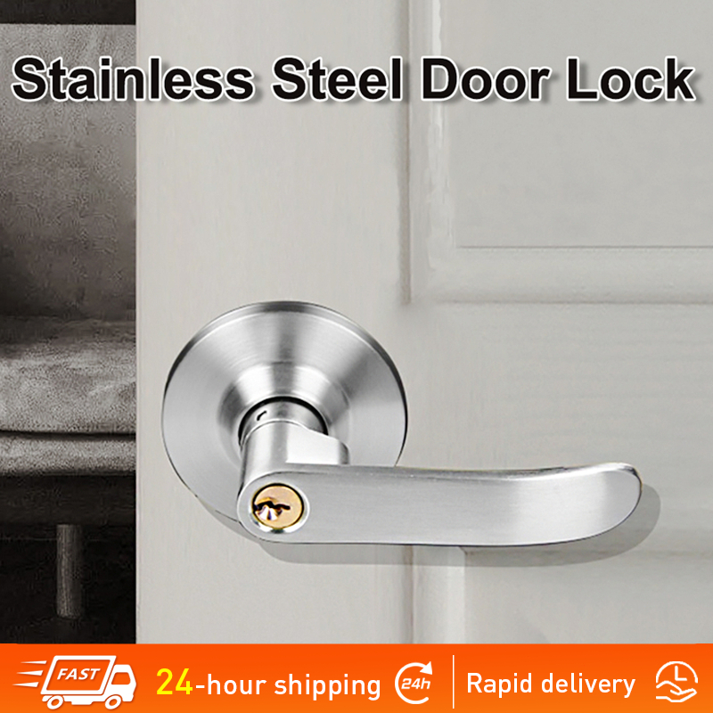 Mute Door Knob Lock Set Lock 3 Keys Inclued Lockset Stainless Steel ...