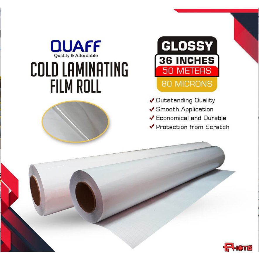 50 meters x 36 inches Cold Laminating Film Quaff Glossy Photo Top ...