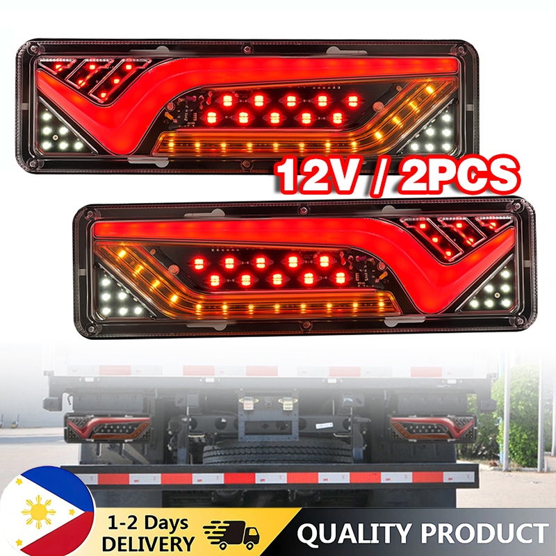 2pcs 12V-24V LED VAN Truck Tail Light Function Brake Light with Stop ...