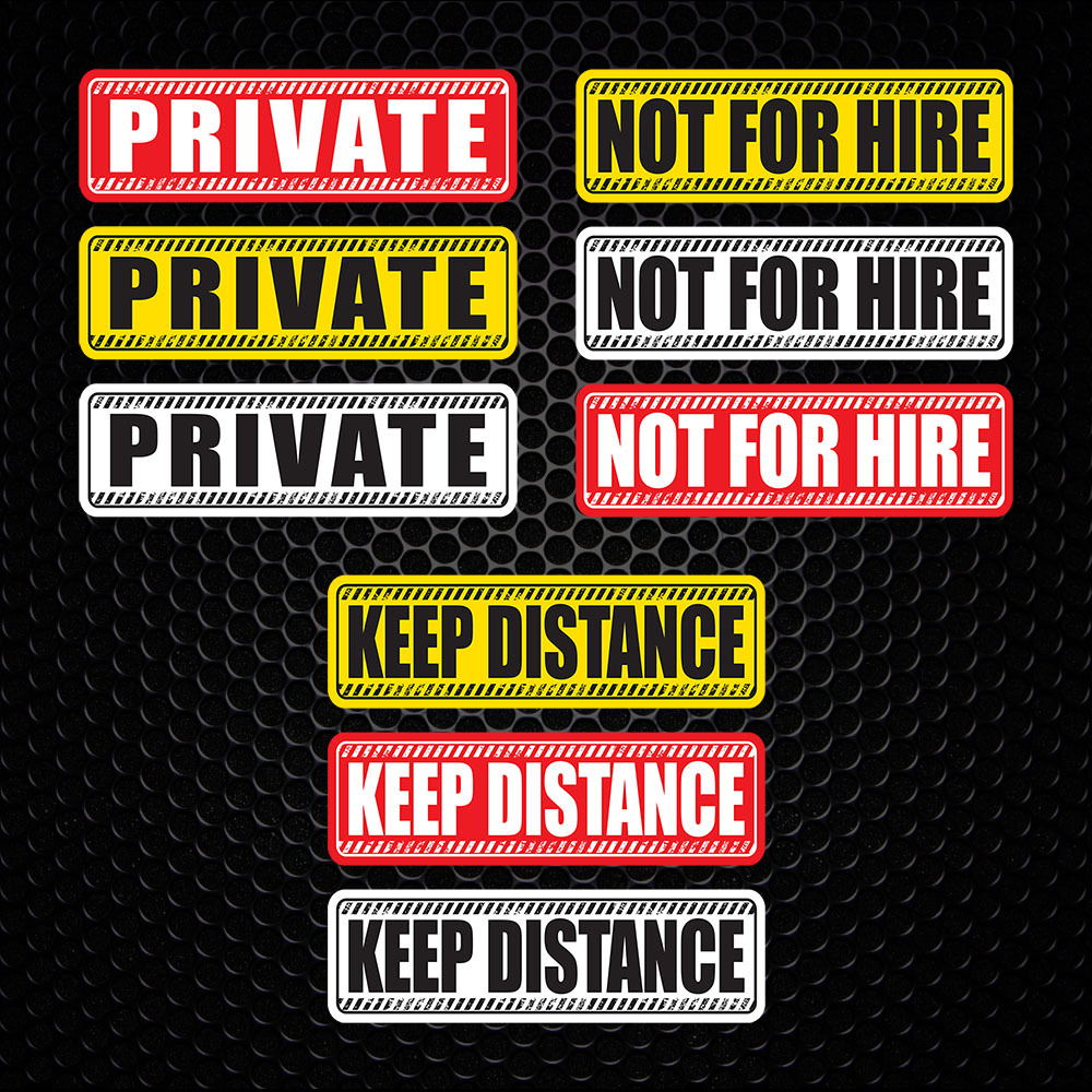 Not For Hire | Private | Keep Distance - Vinyl Sticker Laminated - 3.5 ...