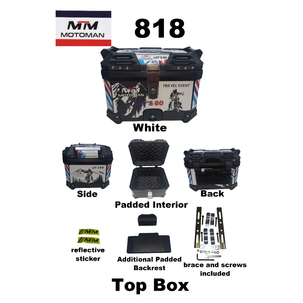 Motorcycle motor box MOTO BOX TOP BOX 45L | Shopee Philippines