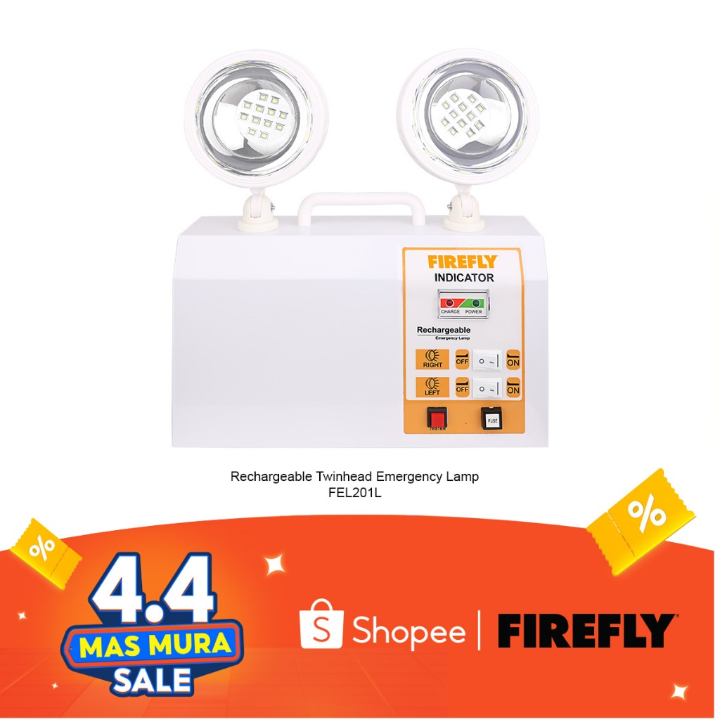 Firefly Rechargeable Twinhead Emergency Lamp - FEL201L | Shopee Philippines