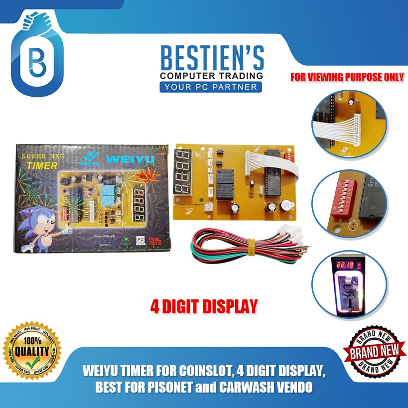 WEIYU TIMER FOR COINSLOT, 4 DIGIT DISPLAY, BEST FOR PISONET and CARWASH ...